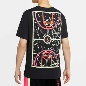 JORDAN Air Graffiti Basketball Sports Short Sleeve T-shirt
