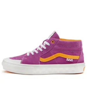 VANS Mid Top Skate Sneakers - Purple/yellow