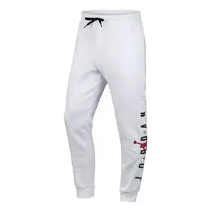 JORDAN Logo Printing Stay Warm Fleece Lined Bundle Feet Sports Pants/trousers/joggers White - Default Color
