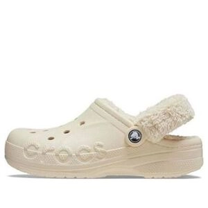 CROCS Baya Lined Fuzz Strap Clogs - White
