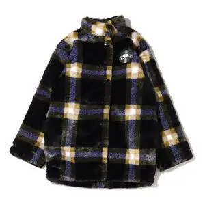 Nike Suede Plaid Stand Collar Jacket