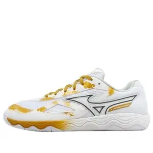Mizuno Wave Medal Athletic Shoes - White/gold