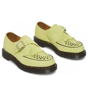 Dr. Martens Ramsey Suede Kiltie Buckle Creepers - Lime Green