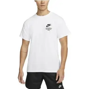 Nike Printing Alphabet Logo Round Neck Cotton Short Sleeve White