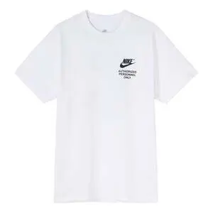 Nike Printing Alphabet Logo Round Neck Cotton Short Sleeve White - Multi-color
