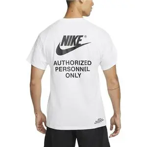 Nike Printing Alphabet Logo Round Neck Cotton Short Sleeve White