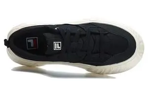 FILA Canvas Lace-up Low Top Sneakers - Black/white