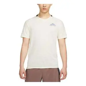 Nike Dri-fit Trail Solar Chase Short Sleeve Running T-shirt - Cocnut Milk