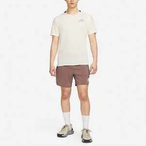 Nike Dri-fit Trail Solar Chase Short Sleeve Running T-shirt - Cocnut Milk