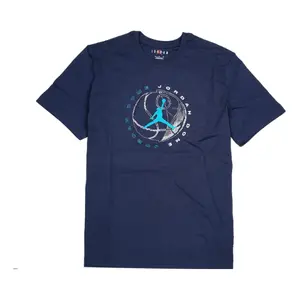 JORDAN Dri-fit Sport Dome Graphic T-shirt 'midnight Navy - Midnight Navy/black