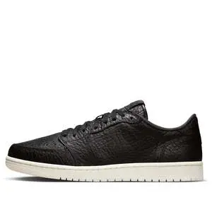 JORDAN 1 Low Og "no Swoosh Pack - Black/black/sail