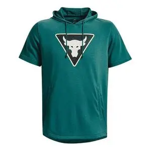 Under Armour Project Rock Terry Short Sleeve Hoodie - Teal