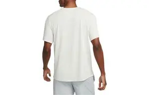 Nike Dri-fit Miler Solid Color Logo Luminous Crew Neck Running Short Sleeve Light Bone T-shirt - Multi-color