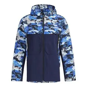 Adidas Camouflage Splicing Hooded Jacket - Blue