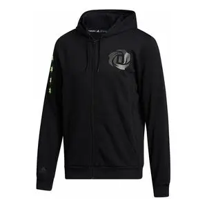 Adidas Rose Fullzip Basketball Hooded Jacket - Black