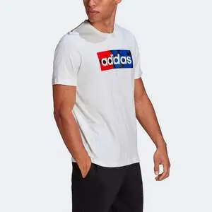 Adidas Alphabet Logo Printing Round Neck Pullover Short Sleeve White T-shirt
