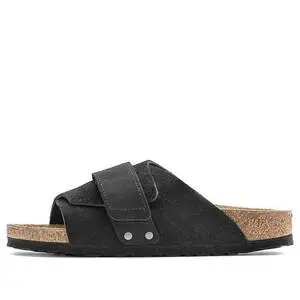 BIRKENSTOCK Kyoto Nubuck-suede Leather Sandals - Black