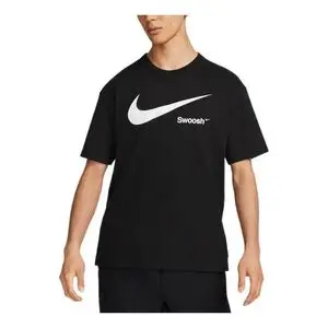Nike Alphabet Logo Printing Round Neck Pullover Short Sleeve Black - Default Color