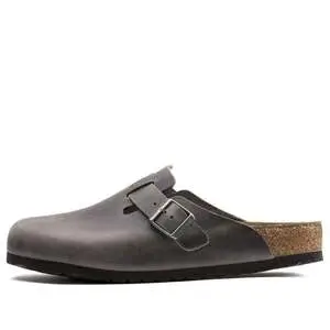 BIRKENSTOCK Boston Soft Footbed Oiled Leather Clogs - Grey