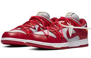 Nike Off-white X Dunk Low "university Red - Red/white/gray