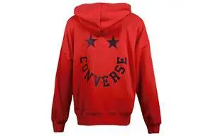 CONVERSE Logo Knit Hooded Drawstring Sweatshirt