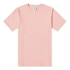 Nike Solid Color Cotton Embroidered Logo Round Neck Short Sleeve Pink T-shirt - Default Color