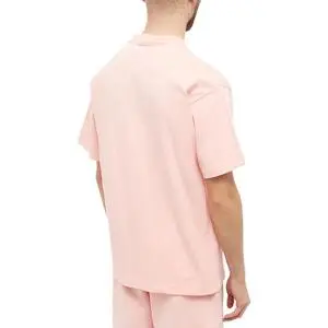 Nike Solid Color Cotton Embroidered Logo Round Neck Short Sleeve Pink T-shirt
