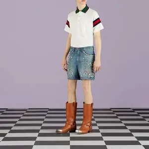 Gucci Cotton Jersey Polo With Web