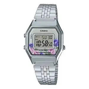 Casio Vintage Digital Watch With Floral Motif