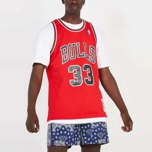 Mitchell & Ness Nba Scottie Pippen 33 Chicago Bulls Retro Jersey - Red