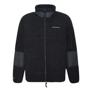 CONVERSE Splicing Fleece Stand Collar Zip-up Jacket
