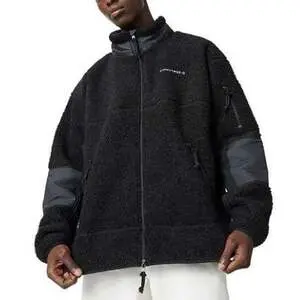 CONVERSE Splicing Fleece Stand Collar Zip-up Jacket