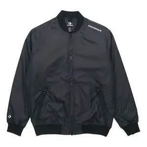 CONVERSE Aviator Baseball Uniform Woven Windproof Zipper Jacket - Black