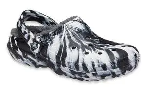 CROCS Classic Lined Clog Outdoor Sandals - White/black