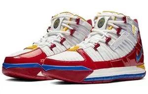 Nike Zoom Lebron 3 "superbron" High Top Sneakers - White/red