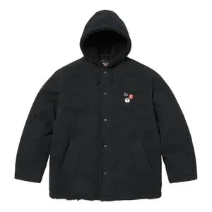 Supreme Fw25 X Number Ine Faux Shearling Hooded Coat - Black