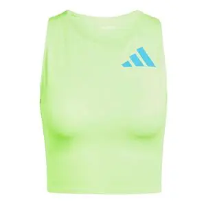 Adidas Adizero Road To Records Crop Top - Lucid Lemon