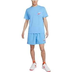 Nike Casual Sports Breathable Back Large Logo Round Neck Short Sleeve University Blue T-shirt - Multi-color