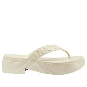 Gucci Thong Platform Sandal - White