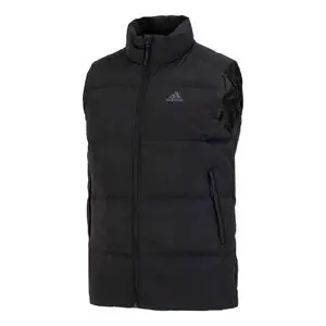 Adidas Puffer Down Vest With Stand Collar - Black