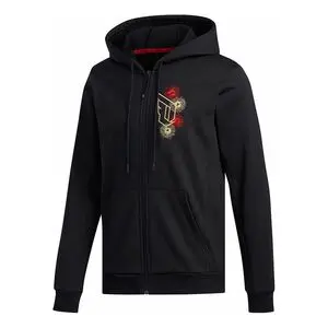 Adidas Cny Dame Fz Hd Basketball Sports Hooded Jacket - Black