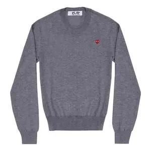 Play Comme Des Garcon Long Sleeve T-shirt With Small Red Emblem
