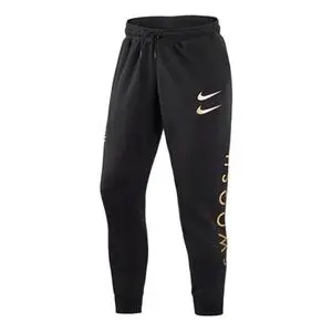 Nike Fleece Knit Printing Casual Sports Pants/trousers/joggers Autumn - Black