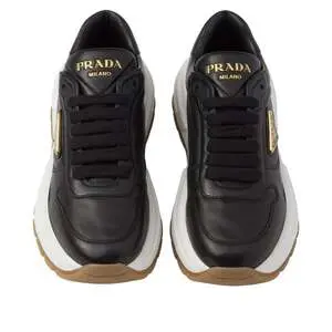 Prada Prax 01 Leather Sneakers - Black