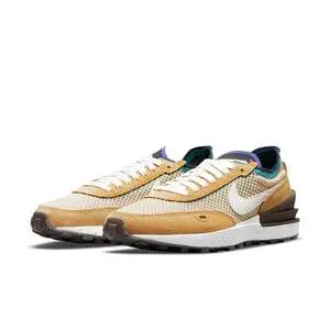 Nike Waffle One Low Top Sneakers - Cream/brown