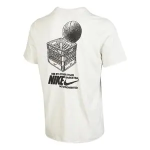 Nike Logo Pattern Printing Round Neck Short Sleeve White T-shirt - Multi-color