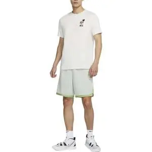 Nike Logo Pattern Printing Round Neck Short Sleeve White T-shirt