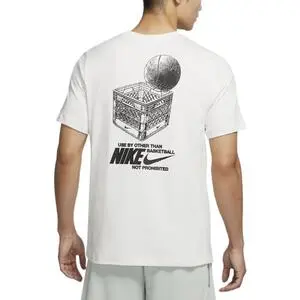 Nike Logo Pattern Printing Round Neck Short Sleeve White T-shirt