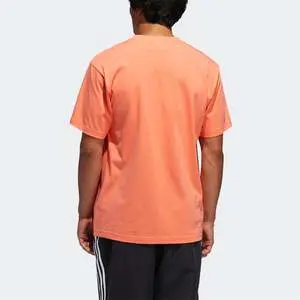 Adidas Originals Logo Printing Sports Round Neck Short Sleeve - Orange