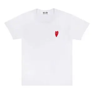 Play Comme Des Garcon Red Heart Logo T-shirt - White